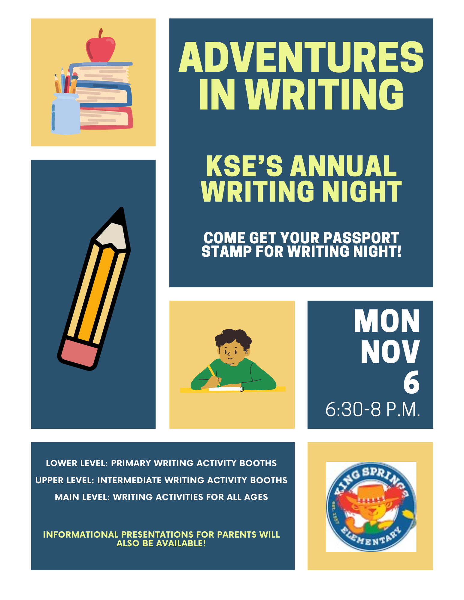 Annual KSE Writing Night: Monday, November 6th