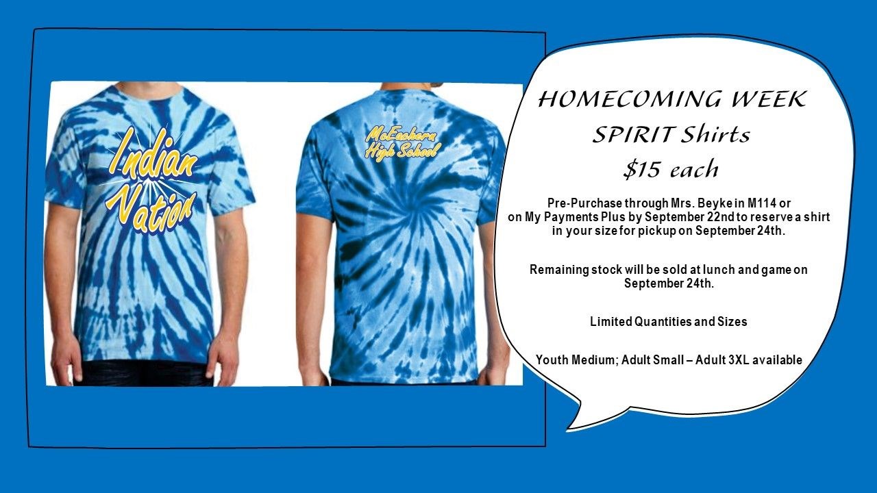 Spirit Shirts for Homecoming Week