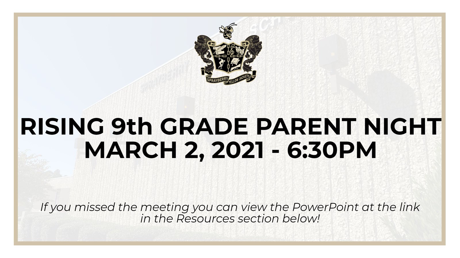 Rising 9th Grade Parent Night