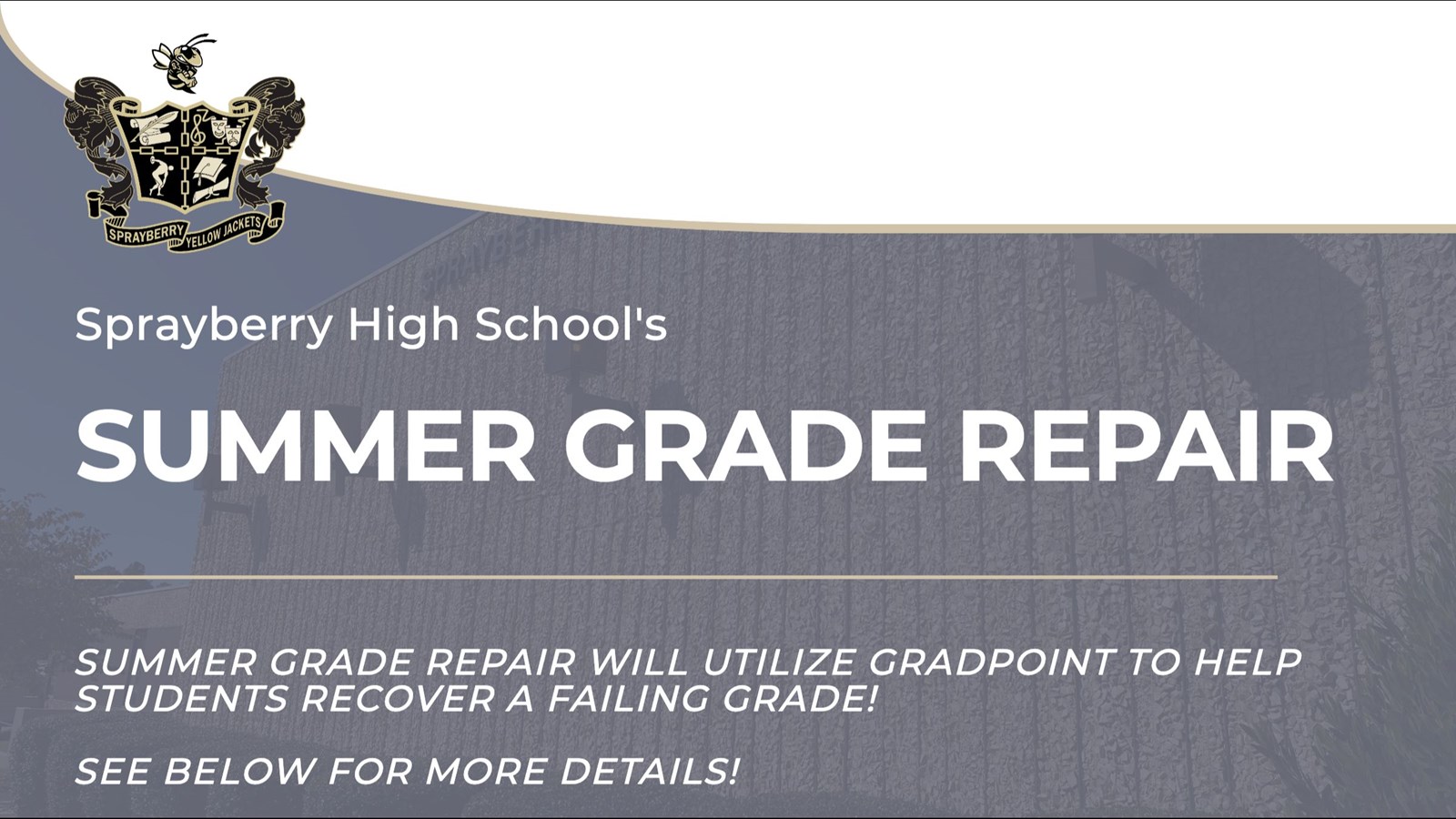 Summer Grade Repair - REGISTRATION NOW OPEN!