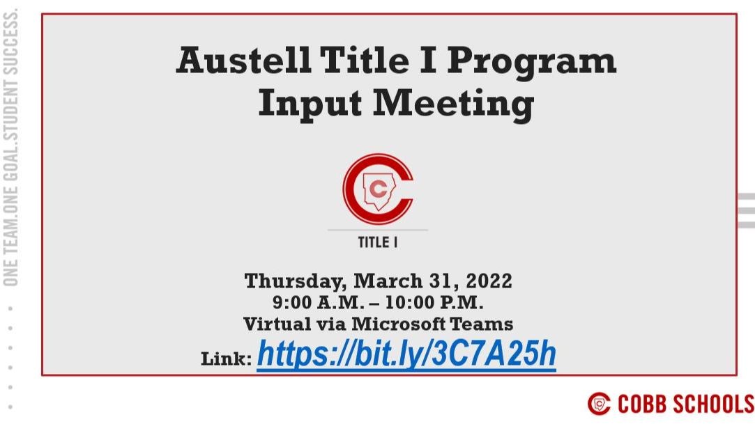 Title I Parent and Family Engagement Input Meeting