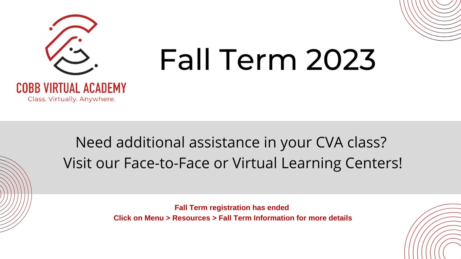 Fall Term Registration 2023