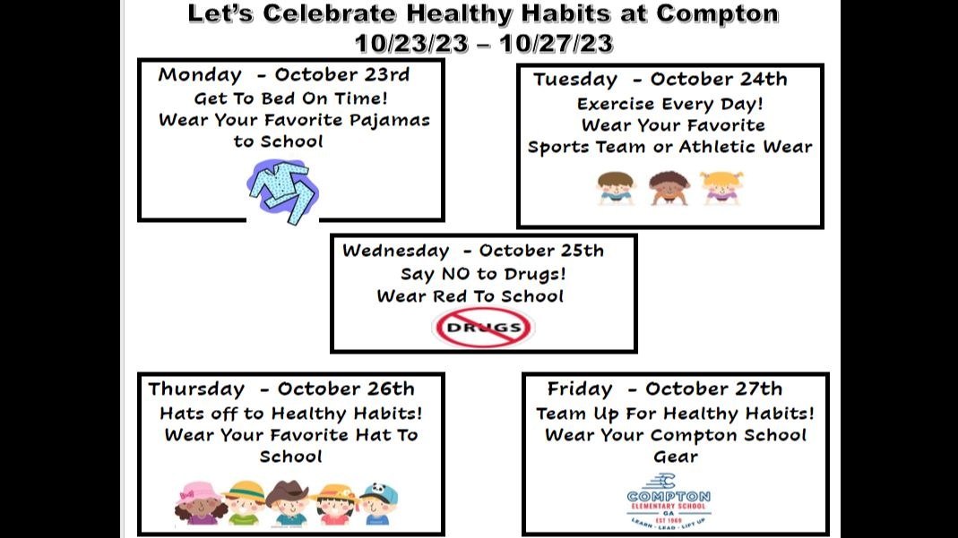 Healthy Habits Week October 23rd-27th