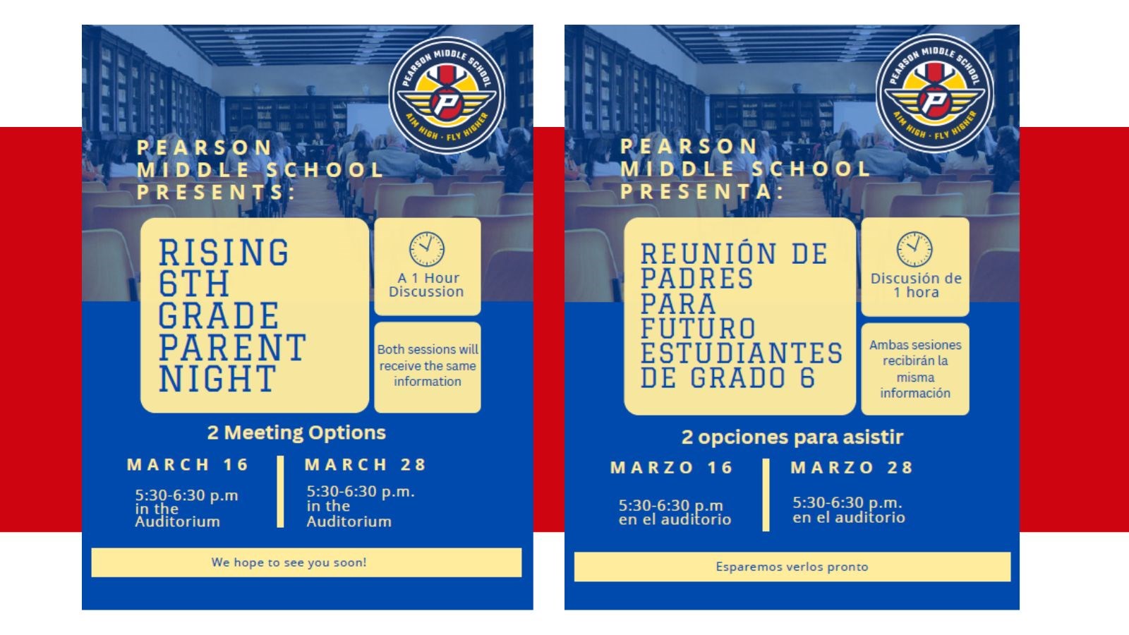 Rising 6th Grade Parent Night at Pearson Middle School