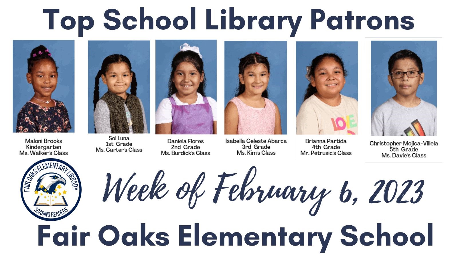 Top Library Patrons Week of February 6, 2023