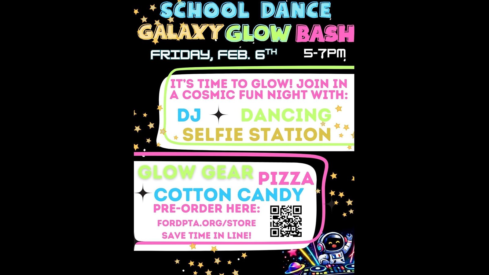 PTA School Dance Galaxy Glow Bash