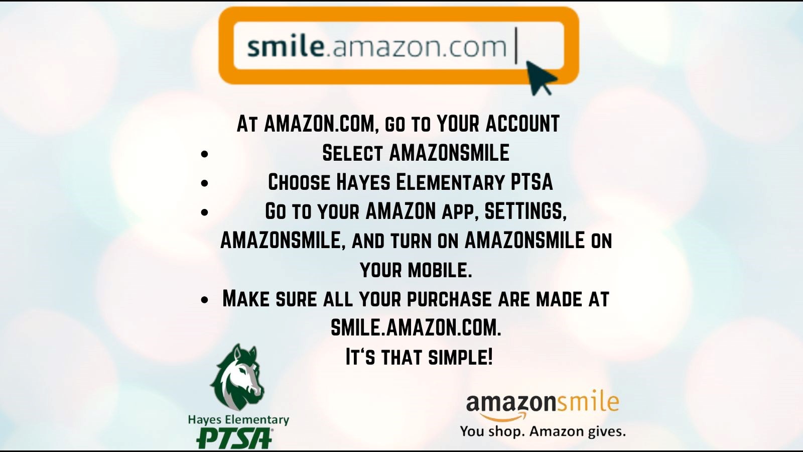 Help Hayes with Amazon Smile!