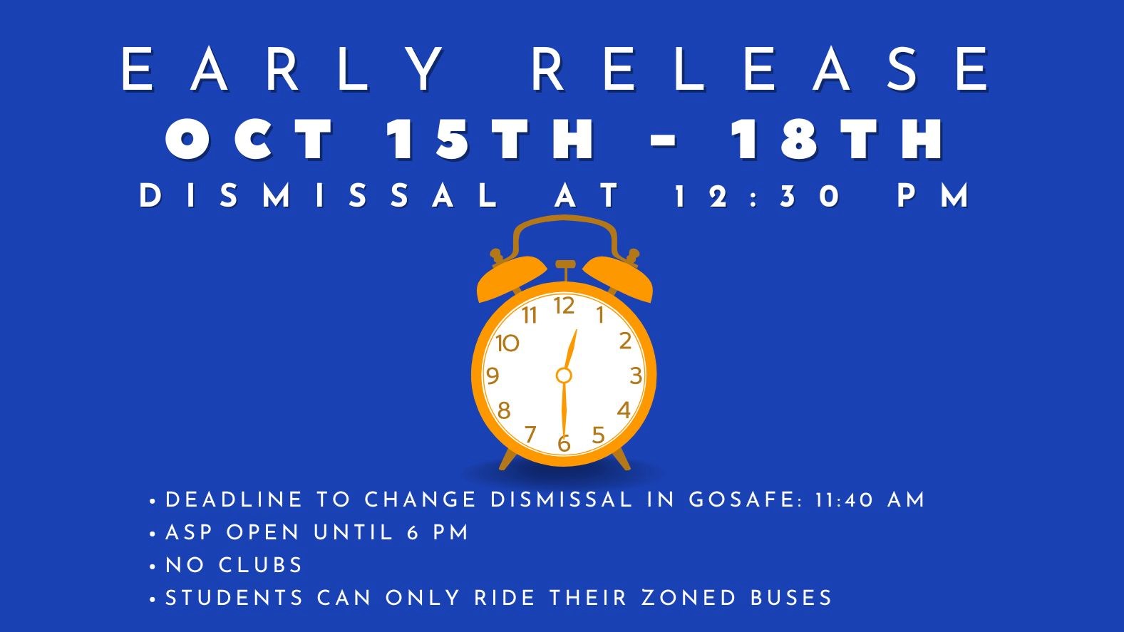 Early Release Tuesday - Friday