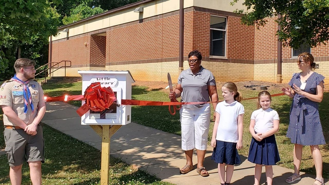 Little Library Ribbon Cutting