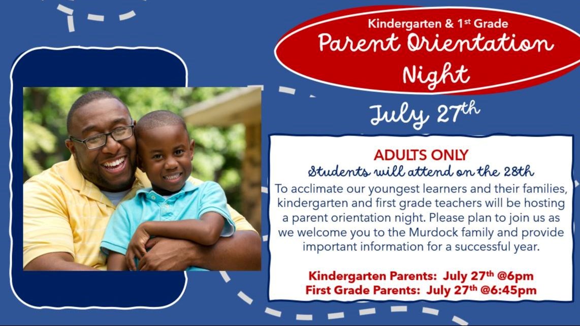 Kindergarten & First Grade Parent Orientation