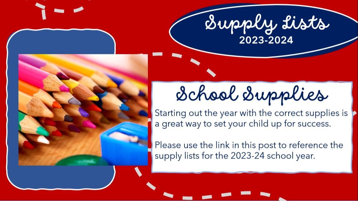 2023 - 2024 Supply Lists