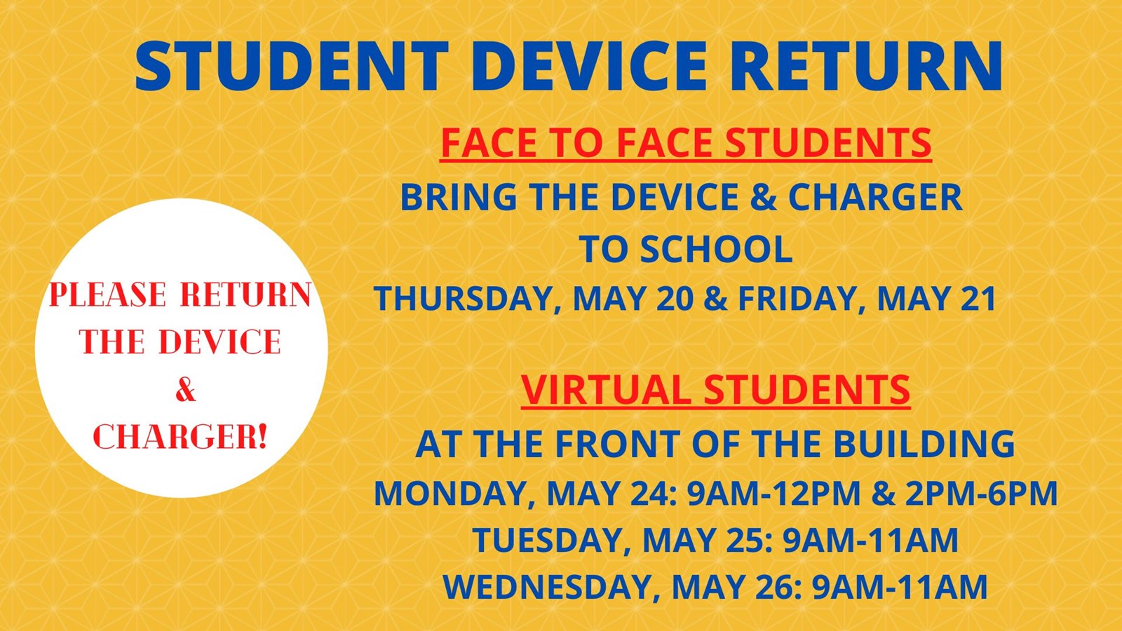 Student Device Return