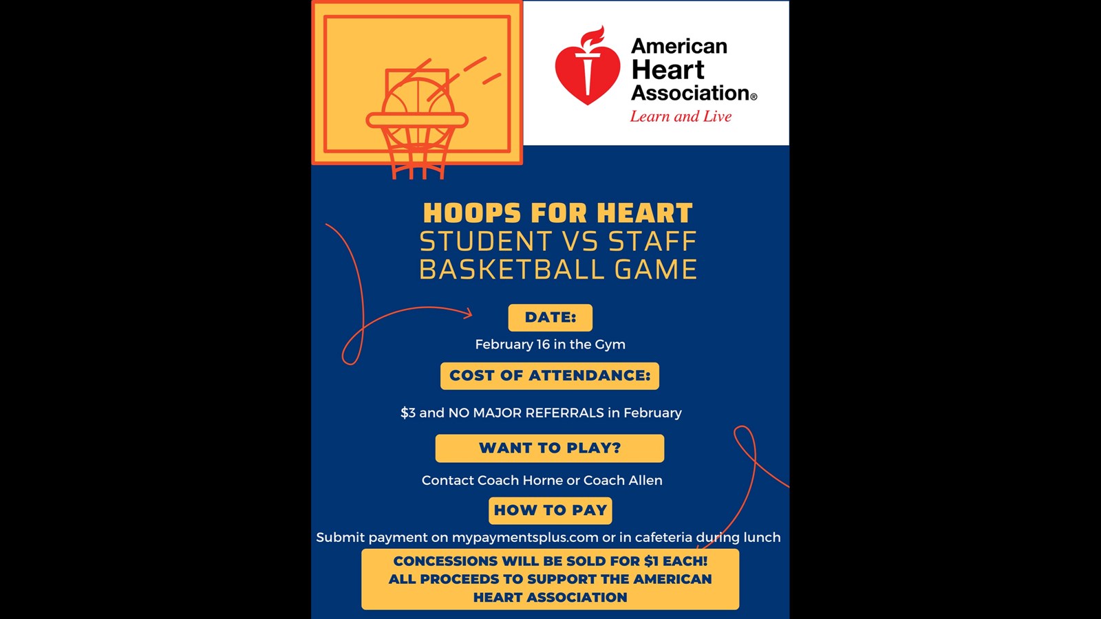Hoops for Heart Basketball Game- February 16th