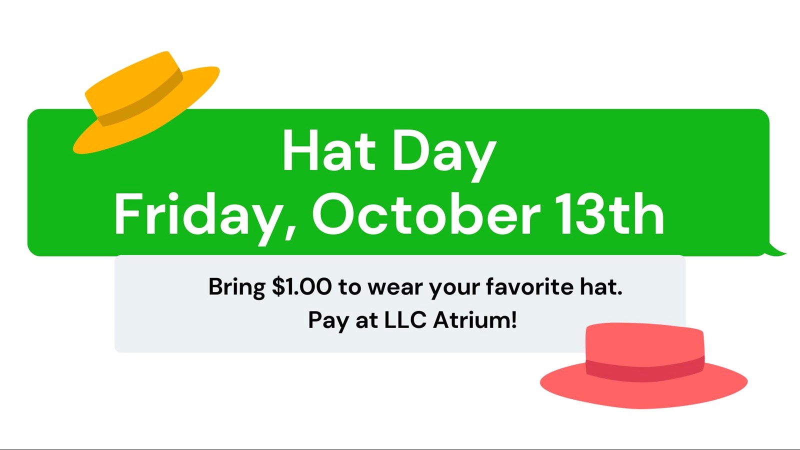 Hat Day, Friday, October 13