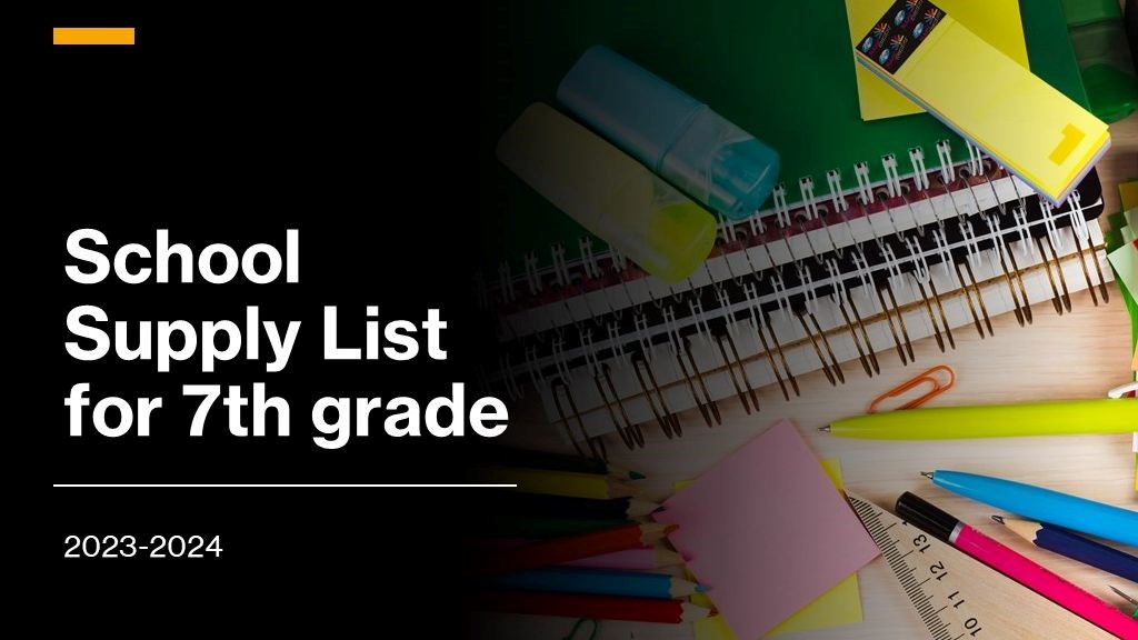 Supply List for 7th grade