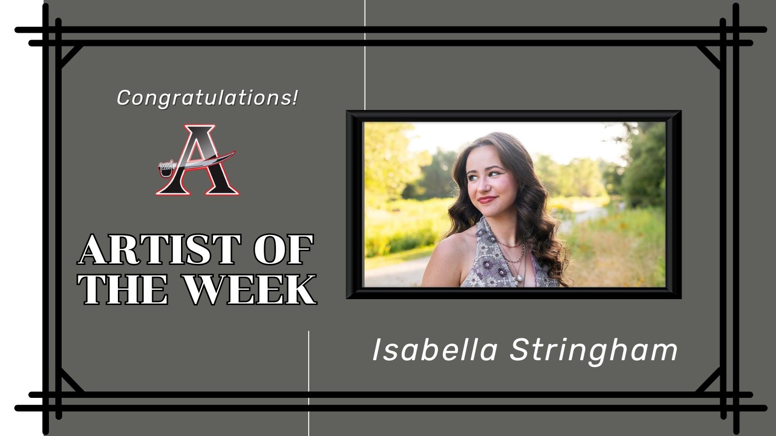 Congratulations to Chorus' Isabella Stringham on Artist of the Week!
