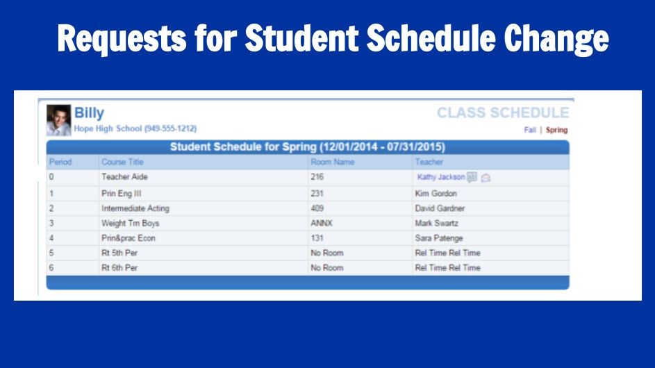 Schedule Change Requests